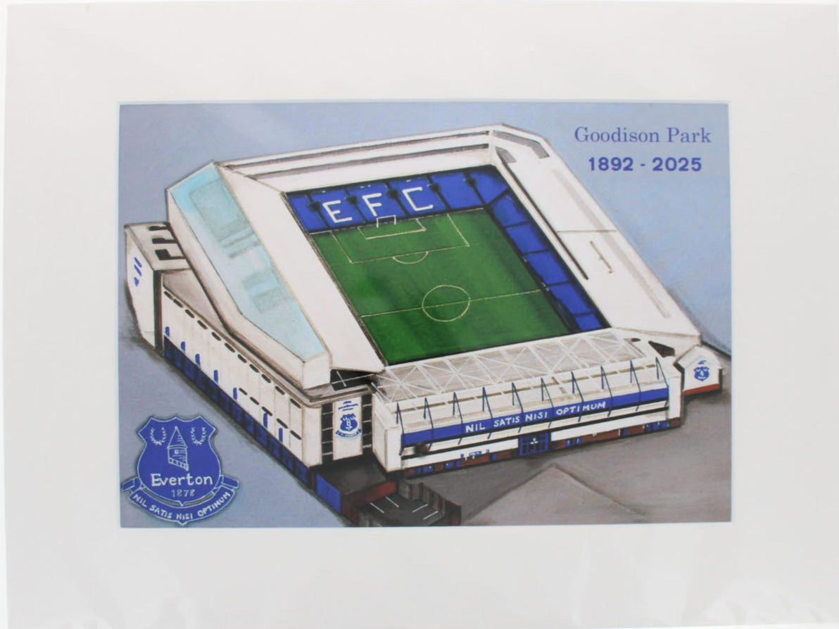 Goodison park mounted A4 print | National Museums Liverpool Shop